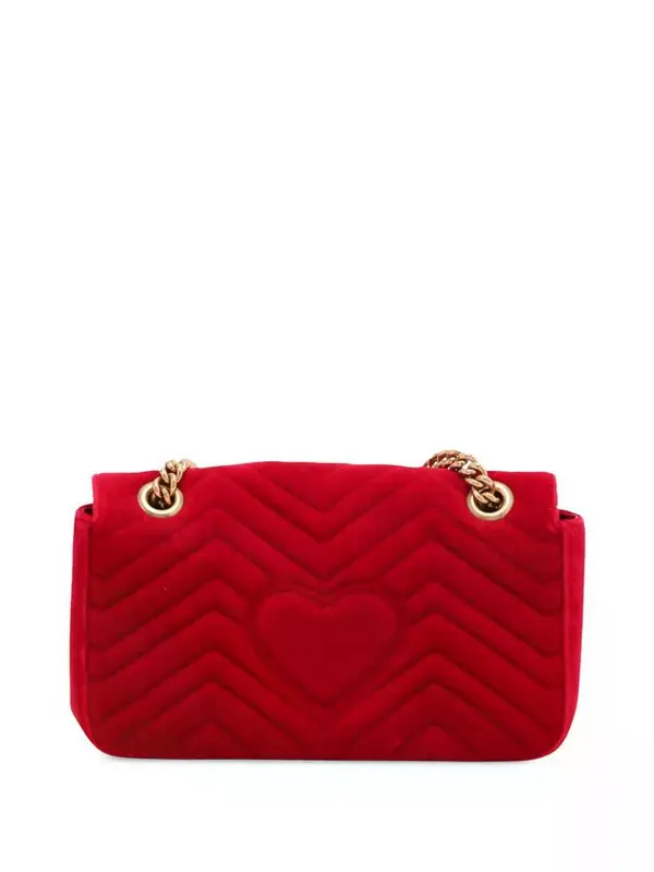 Gucci 2016-2026 Medium Gg Marmont Matelasse Velvet Shoulder Bag