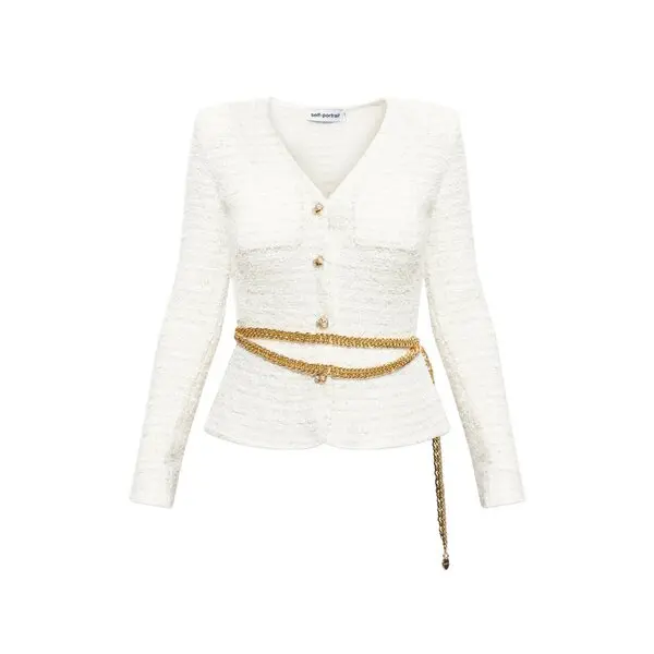 SELF-PORTRAIT Jackets Tweed Jackets - White