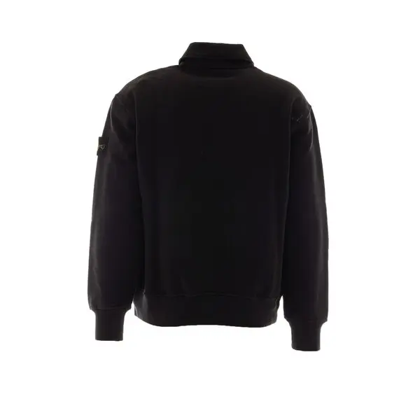 Stone Island Logo Long Sleeves Polo - Black