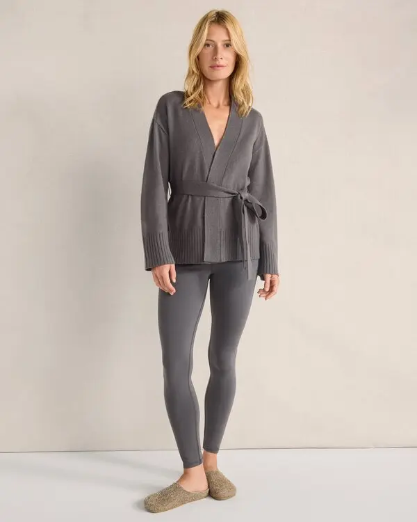 HAVEN WELL WITHIN Balance Cotton Blend Tie-waist Cardigan