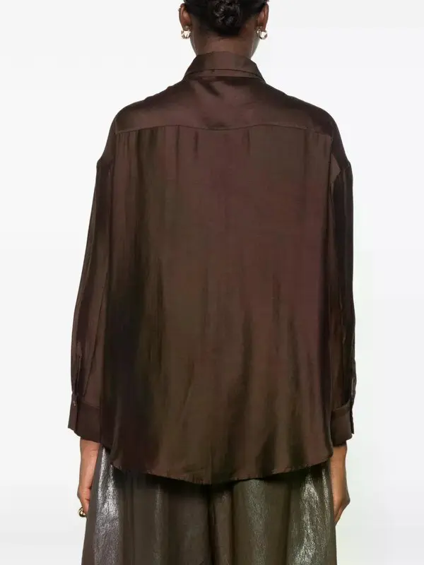 ELEH Satin-finish Button-down Shirt