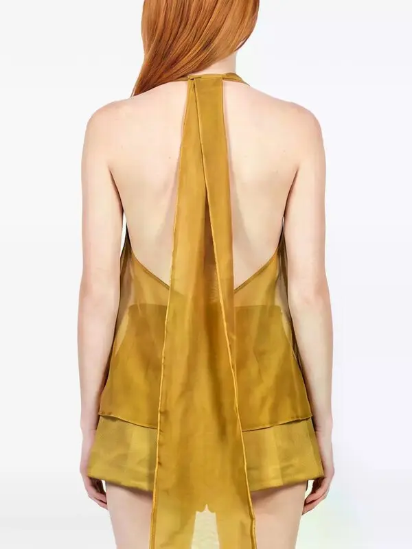 Retrofete Halterneck Sheer-finish Top