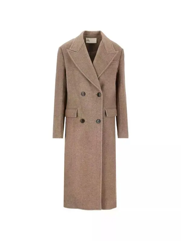 Tory Burch Double Breasted Wool Coat - Neutrals