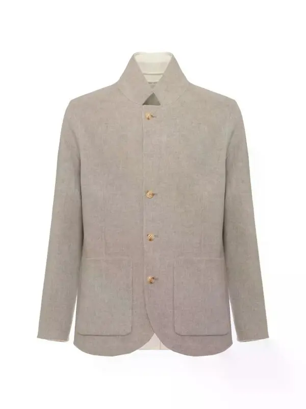 DEVORE INCIPIT Mandarin-collar Patch-pocket Jacket