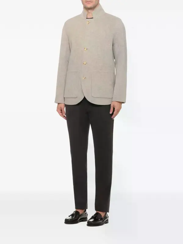 DEVORE INCIPIT Mandarin-collar Patch-pocket Jacket
