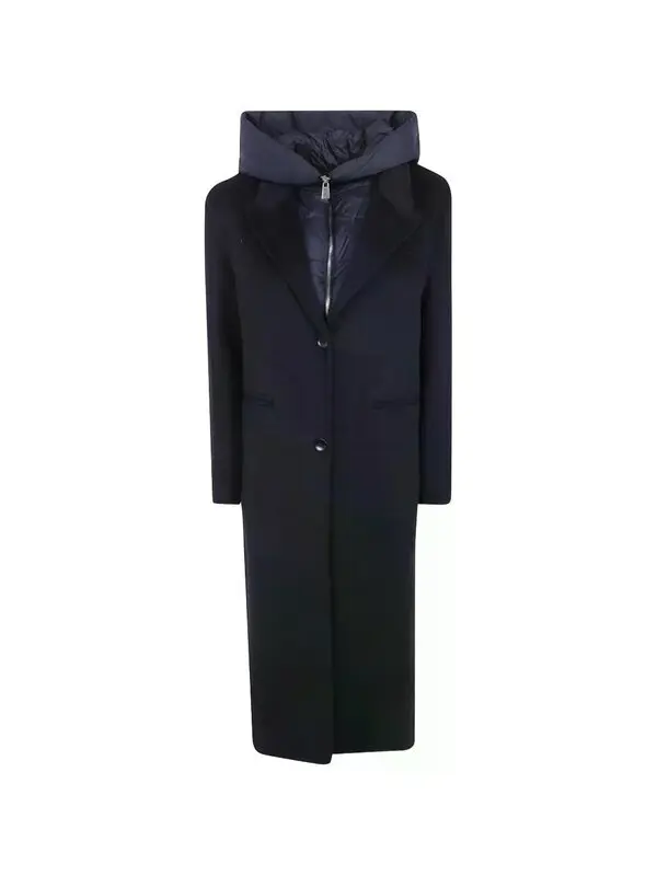 Seventy Hooded Single-breasted Coat - Blue