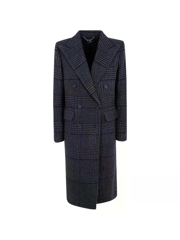 Ralph Lauren Double-breasted Glen-check Coat - Grey