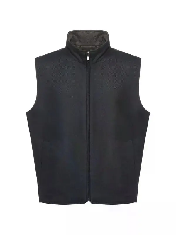 DEVORE INCIPIT Zip-up Gilet - Blue