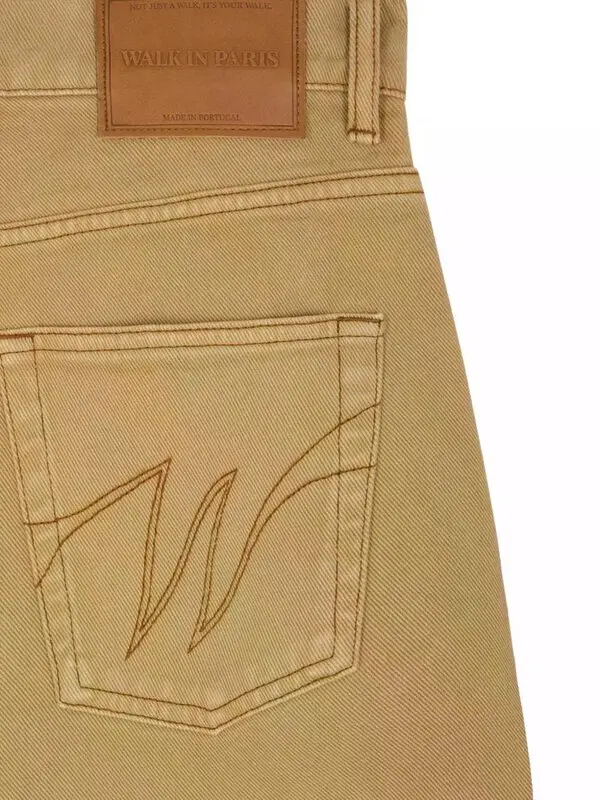 WALK IN PARIS Logo-embroidered Wide-leg Jeans
