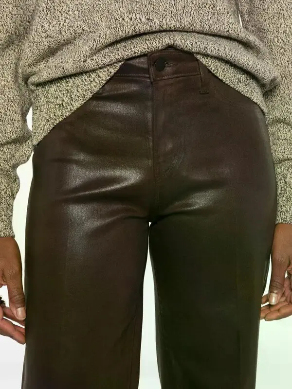 L'Agence Coated Wide-leg Trousers