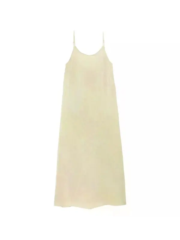 UMA WANG Square-stitch Spaghetti-strap Midi Dress