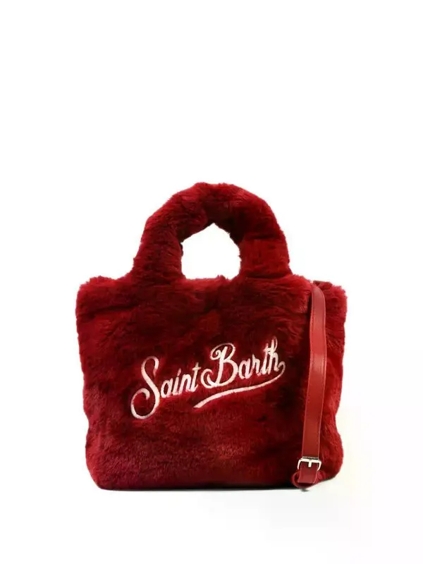 MC2 SAINT BARTH Faux-fur Logo-embroidered Tote Bag - Red
