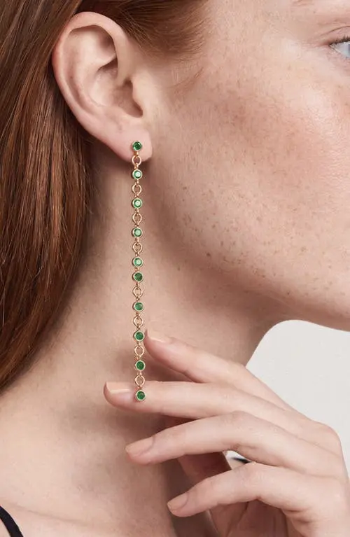 Ettika Dainty Linear Cubic Zirconia Drop Earrings