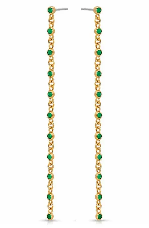 Ettika Dainty Linear Cubic Zirconia Drop Earrings