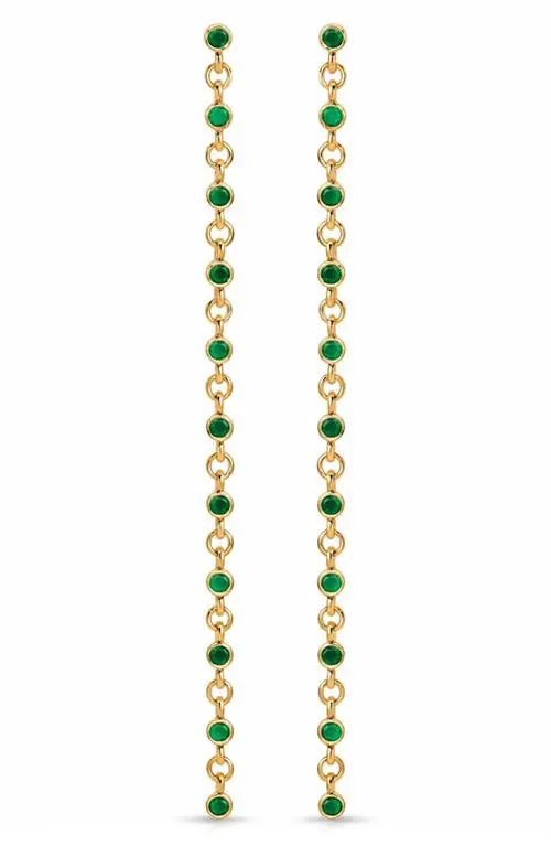 Ettika Dainty Linear Cubic Zirconia Drop Earrings