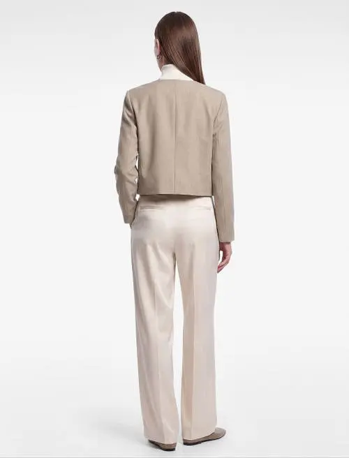 Koton Boxy Fit Crew Neck Long Sleeve Blazer With Pockets
