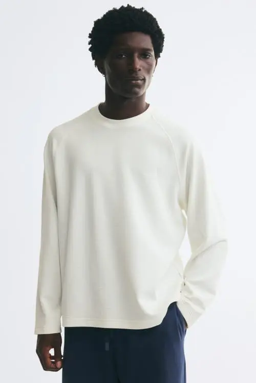 H&M Relaxed-fit Long-sleeved T-shirt - Cream