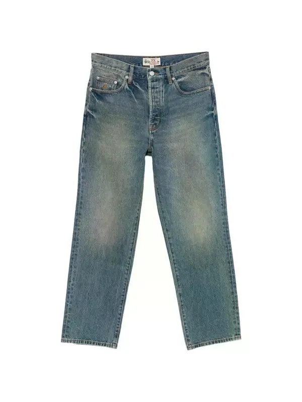 StÜssy Logo-embroidered Straight-leg Jeans