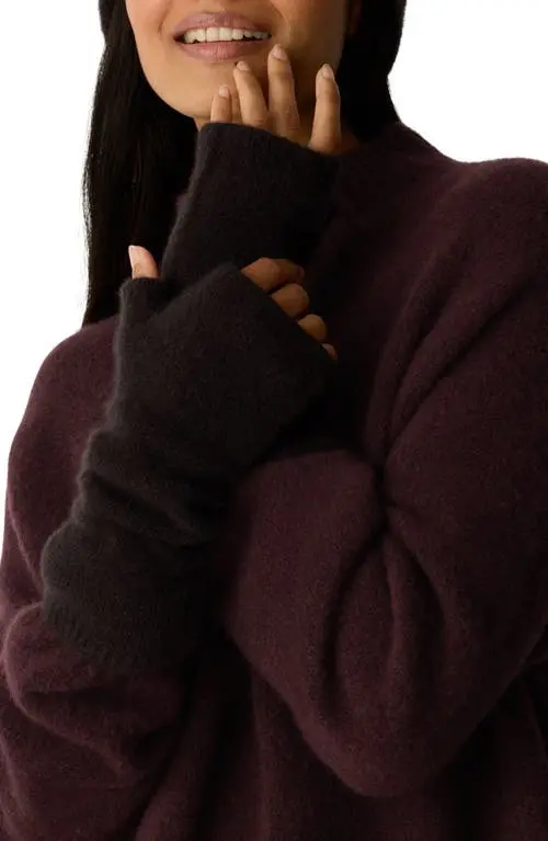 Eileen Fisher Cashmere & Silk Blend Boucle Glovelettes - Coffee