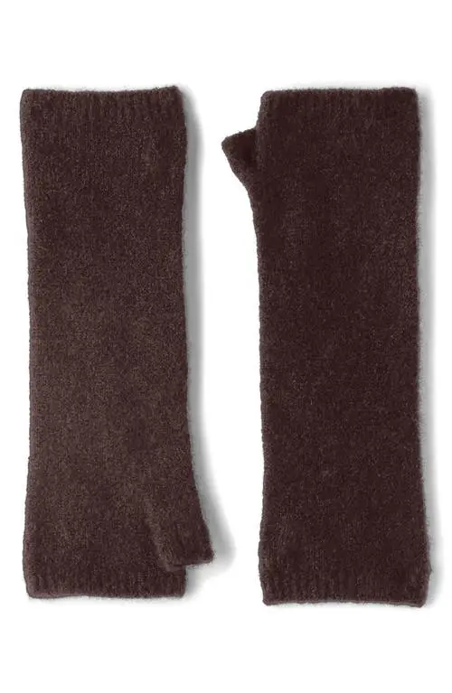 Eileen Fisher Cashmere & Silk Blend Boucle Glovelettes - Coffee
