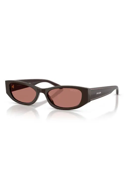 Prada Pr D22s 54mm Rectangular Sunglasses - Cigar/bordeaux