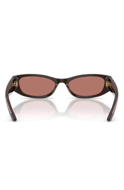 Prada Pr D22s 54mm Rectangular Sunglasses - Cigar/bordeaux