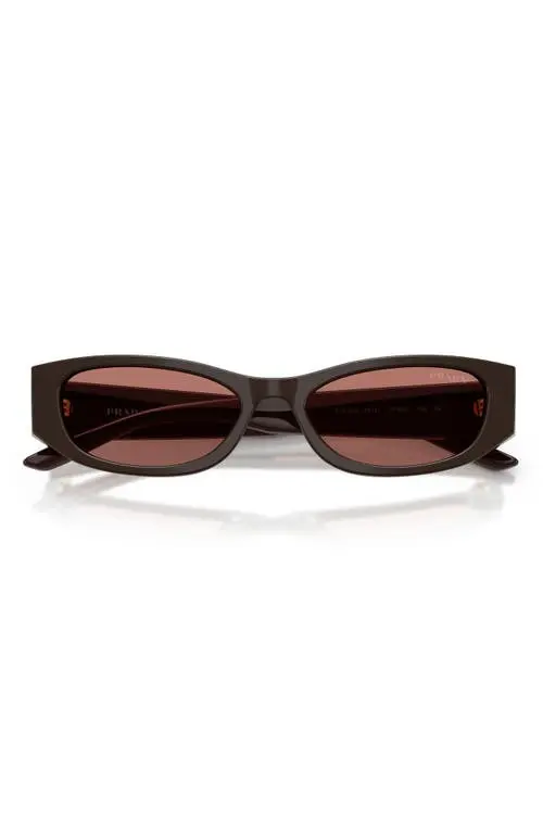 Prada Pr D22s 54mm Rectangular Sunglasses - Cigar/bordeaux