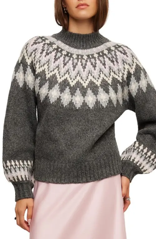 Fifteen Twenty Zarah Jacquard Mock Neck Sweater