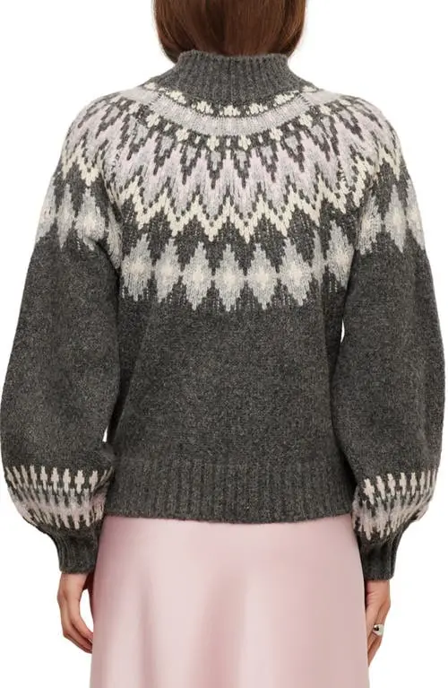 Fifteen Twenty Zarah Jacquard Mock Neck Sweater