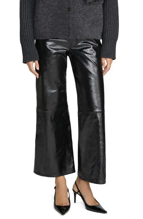 FRAME The Patent Leather Trousers - Black