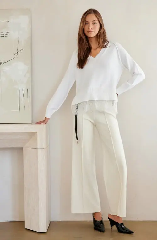 Fifteen Twenty Camila Lace Layered Sweater