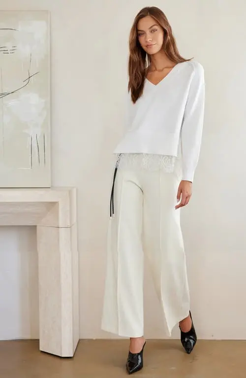 Fifteen Twenty Camila Lace Layered Sweater