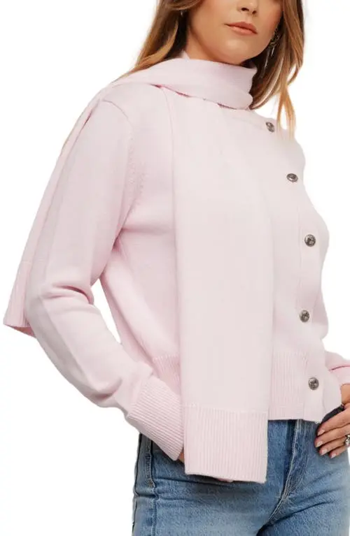 Fifteen Twenty Juni Asymmetrical Scarf Cardigan - Pink