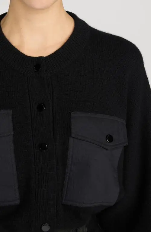 FRAME Mixed Media Cashmere Cardigan