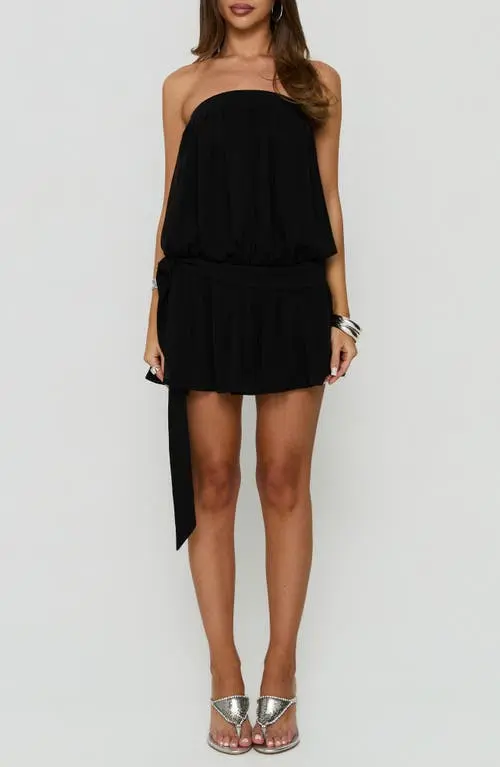 Princess Polly We Belong Together Strapless Blouson Minidress - Black