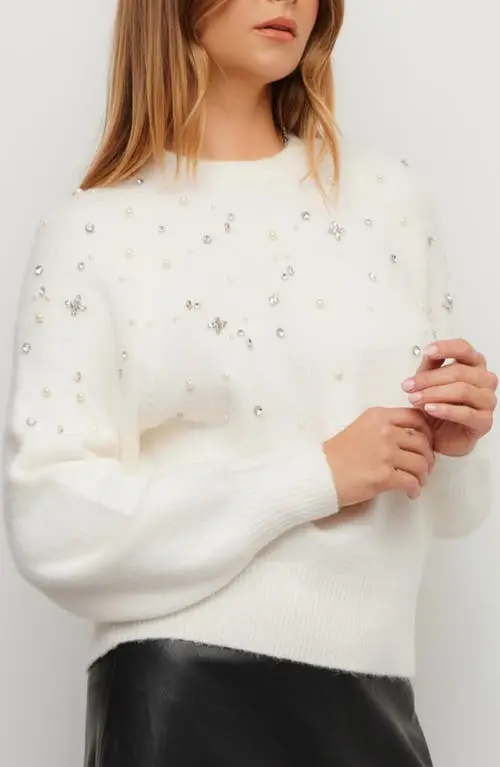 Fifteen Twenty Kristell Embellished Crewneck Sweater