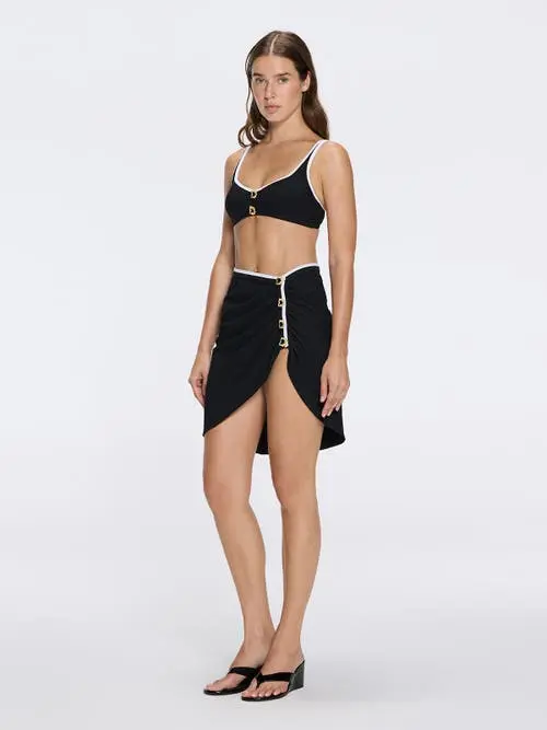 MOEVA Mirazur Gold Buttoned High-waist Mini Skirt - Black