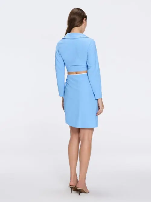 MOEVA Mirazur Gold Buttoned High-waist Mini Skirt - Blue