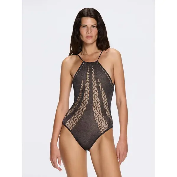 MOEVA Provence Halter Neck Knitted Swimsuit - Black