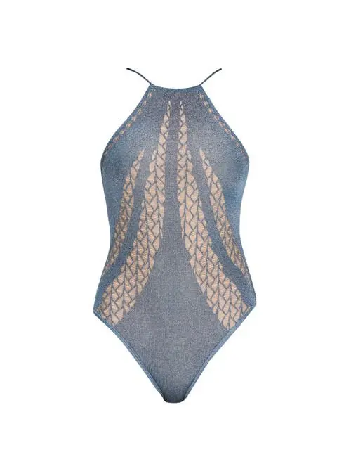 MOEVA Provence Halter Neck Knitted Swimsuit - Blue