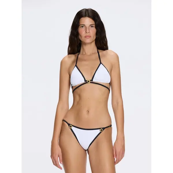 MOEVA Cobie Triangle Gold Detail Bikini Top - White