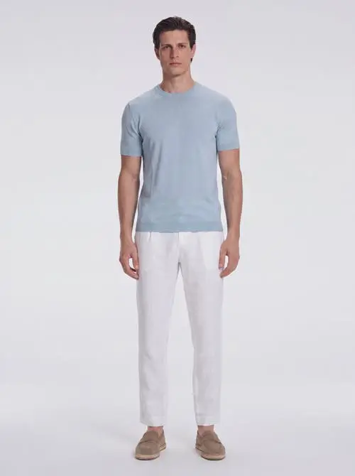 MOEVA Baron Round-neck Cotton T-shirt - Light/pastel Blue