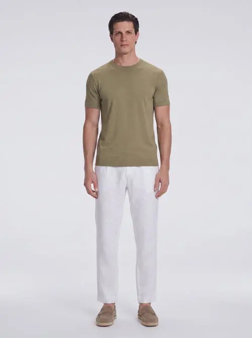MOEVA Baron Round-neck Cotton T-shirt - Medium Green