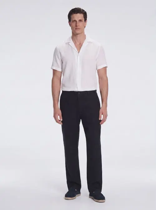 MOEVA Adrian Linen Straight-leg Pants - Black