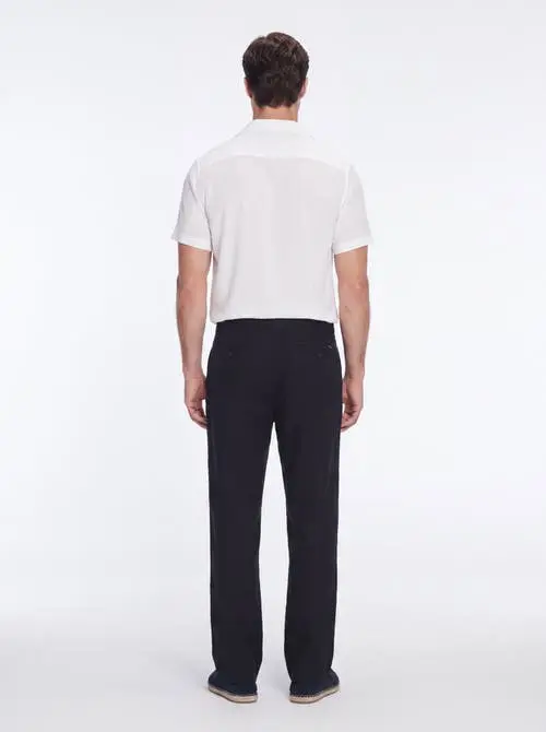 MOEVA Adrian Linen Straight-leg Pants - Black