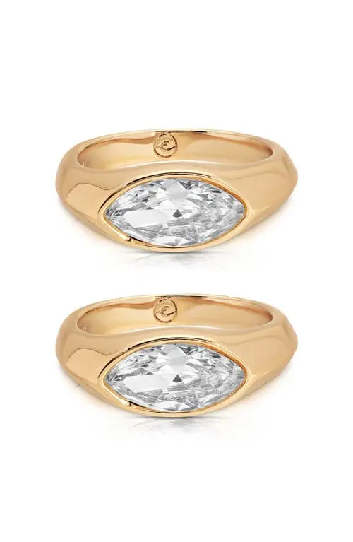 Ettika Marquise Cubic Zirconia Set Of 2 Rings - Clear