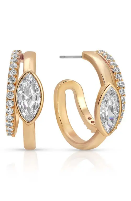 Ettika Marquise Double Hoop Earrings - Clear