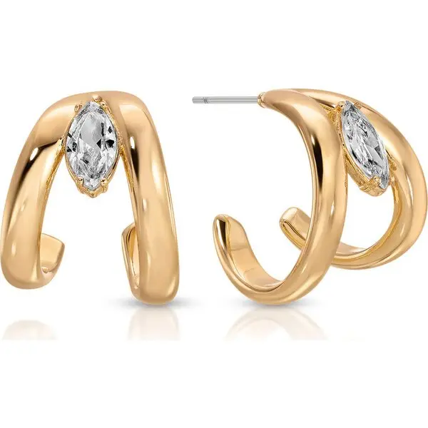 Ettika Orbit Crystal Hoop Earrings - Clear