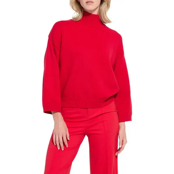 Lyssé Maura Wide Sleeve Mock Neck Sweater - Rouge