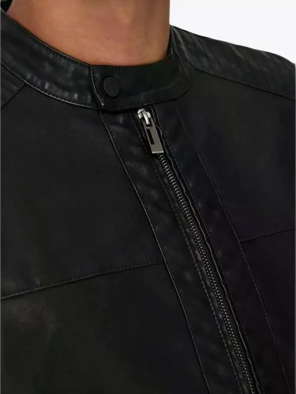 ONLY&SONS|MAN Quilted-shoulder Biker Jacket
